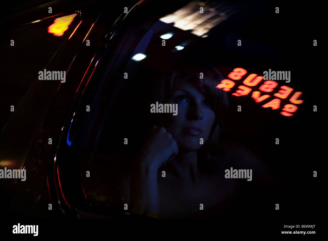 Reflection neon lights on car hi-res stock photography and images - Alamy