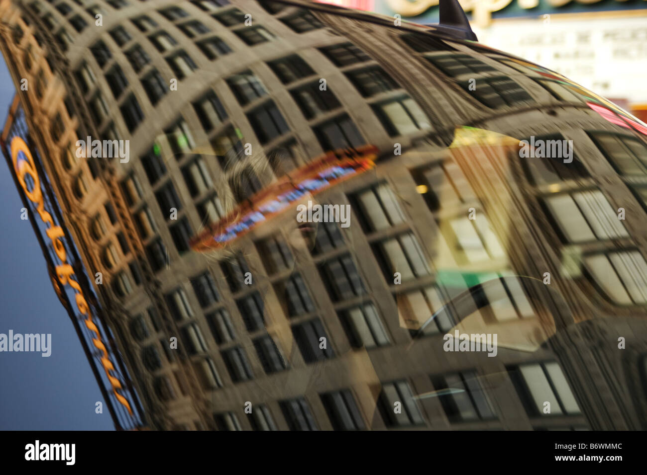 Reflection of downtown building on car windscreen Stock Photo - Alamy