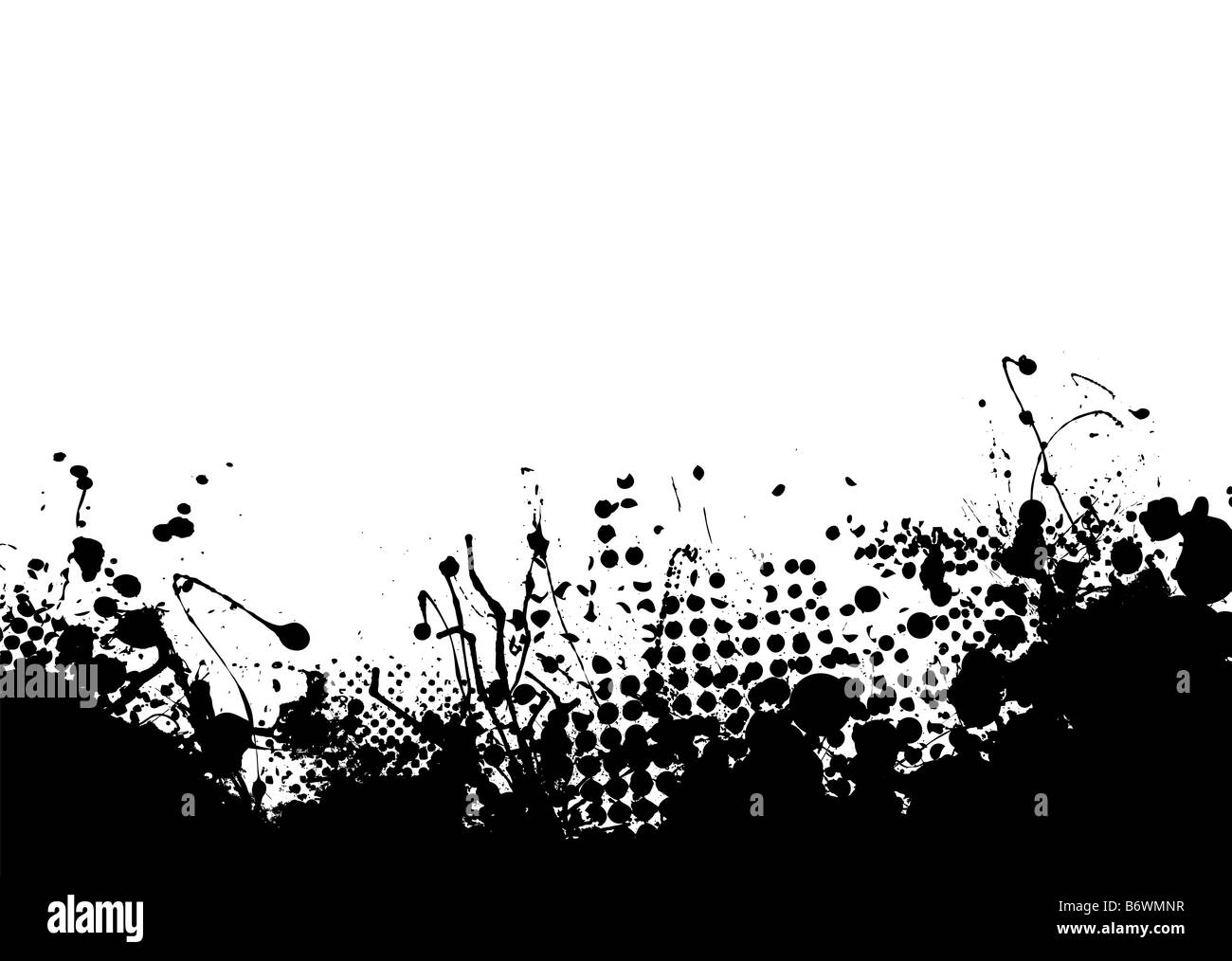 Black ink splat border along the bottom edge Stock Photo - Alamy