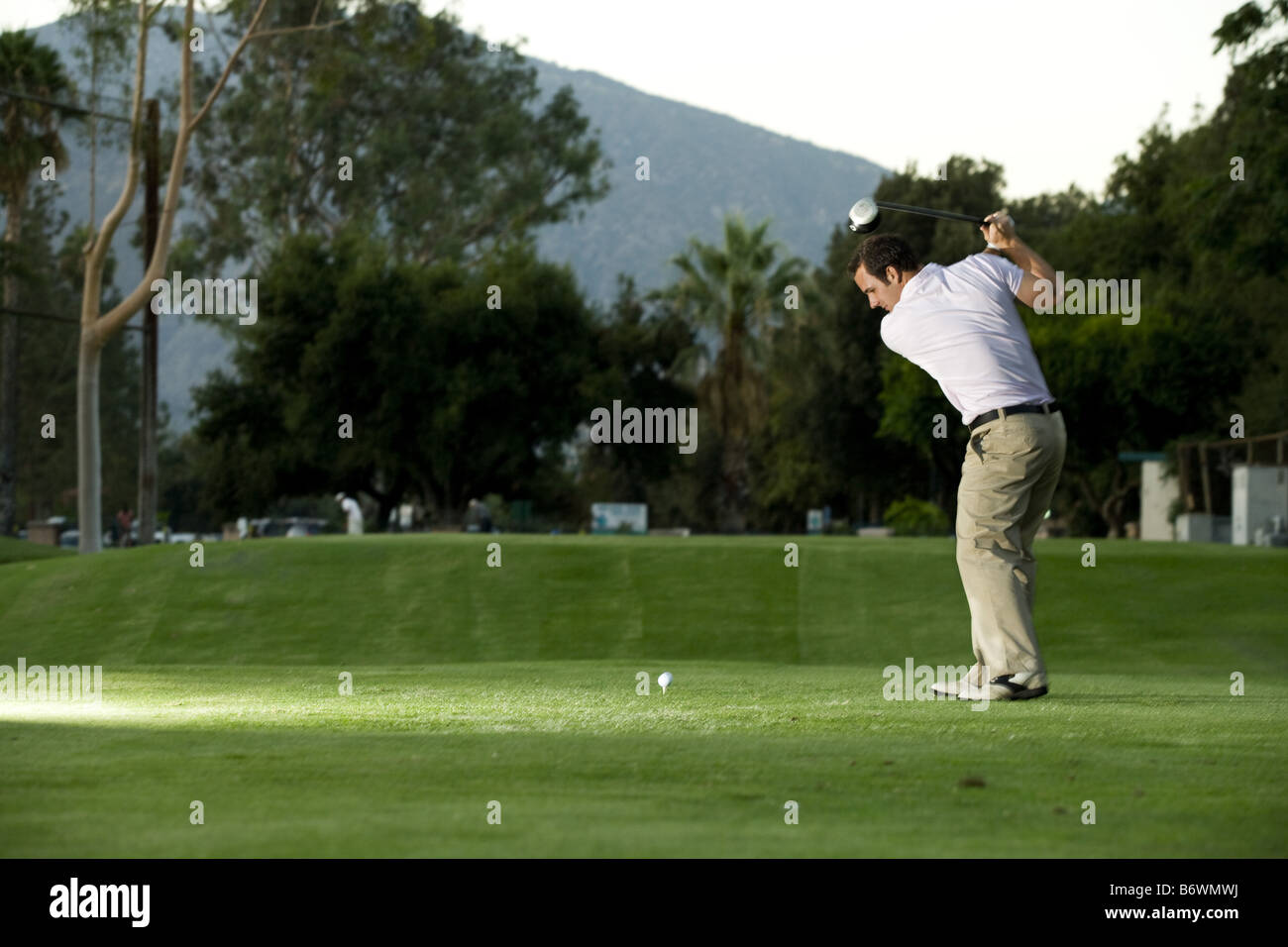 Man playing golf Stock Photo - Alamy