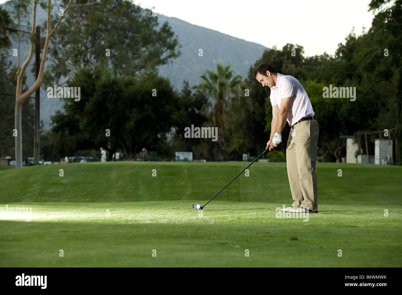 Man playing golf Stock Photo - Alamy