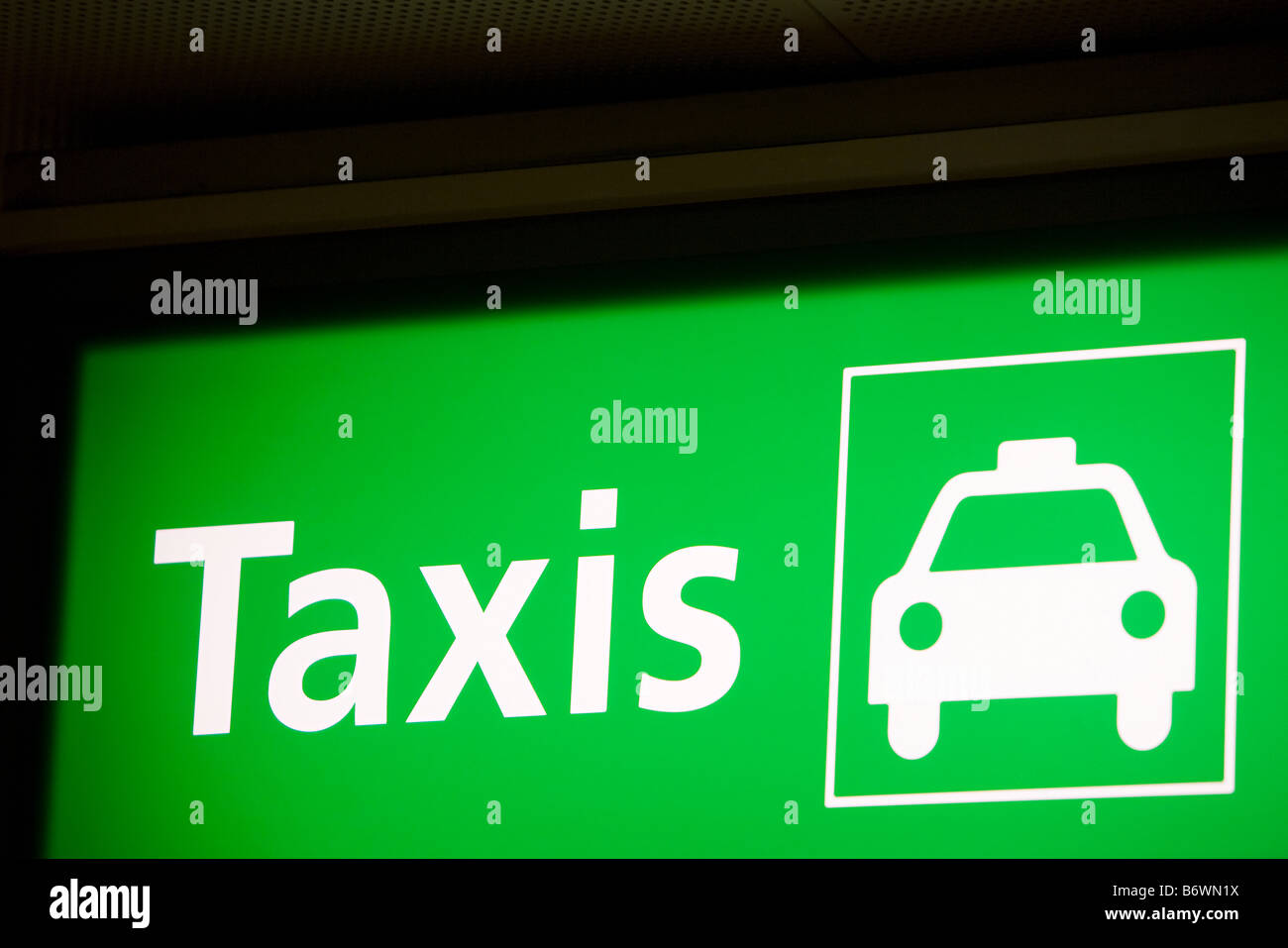 Sign for taxis Stock Photo - Alamy