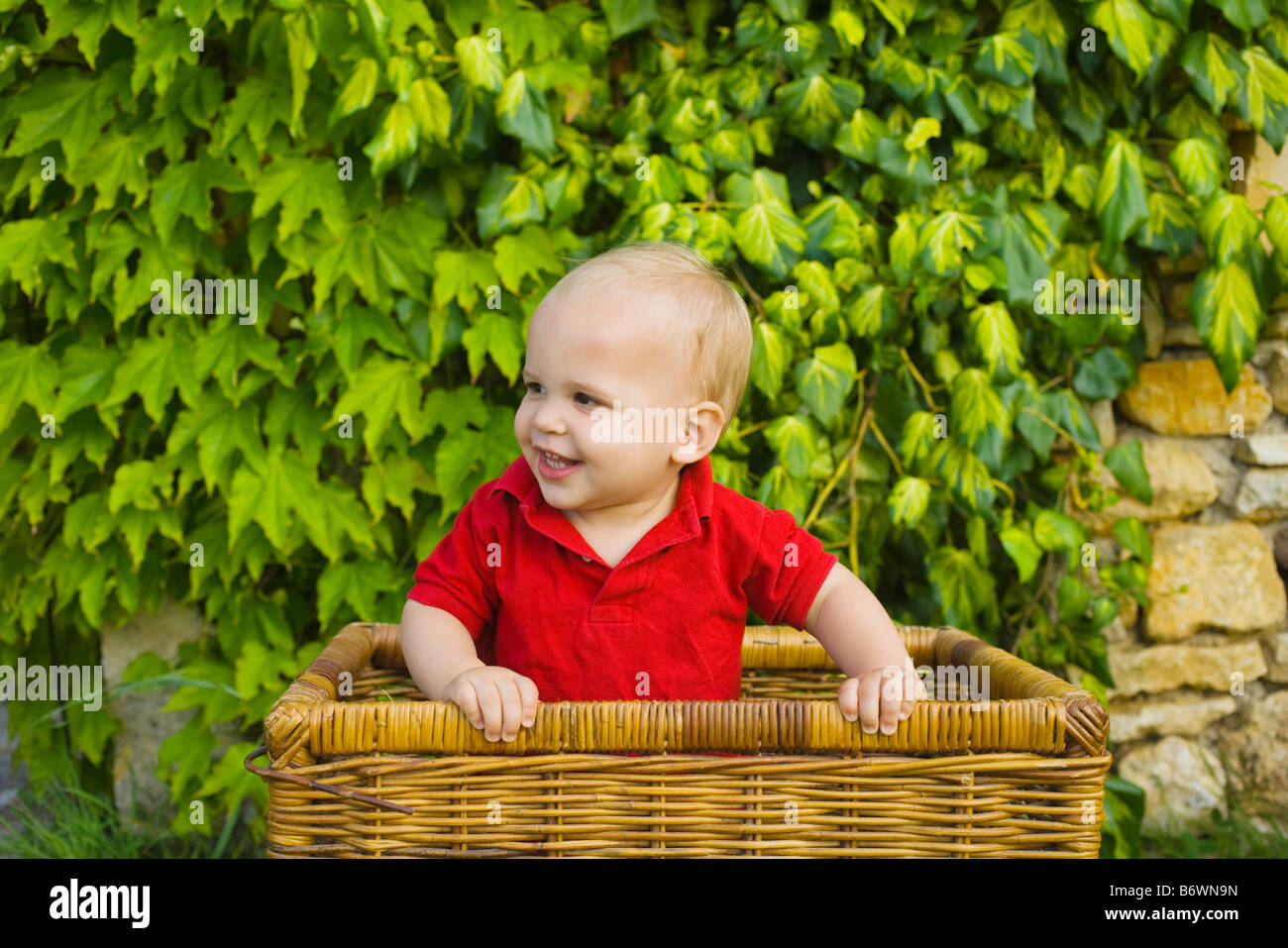 Boy in a basket hi-res stock photography and images - Alamy