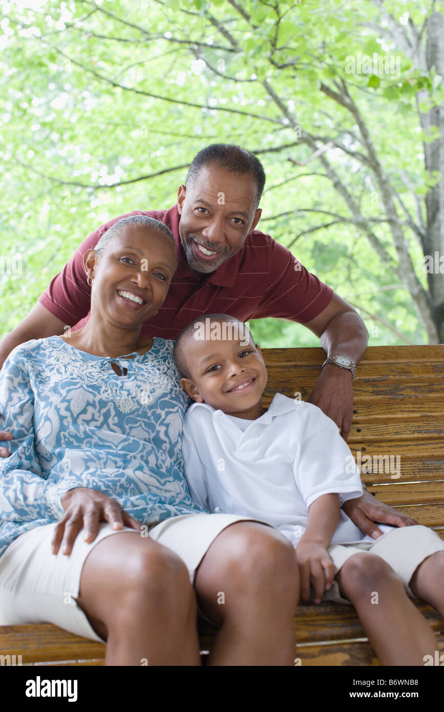 Portrait of grandparents with their grandson Stock Photo - Alamy