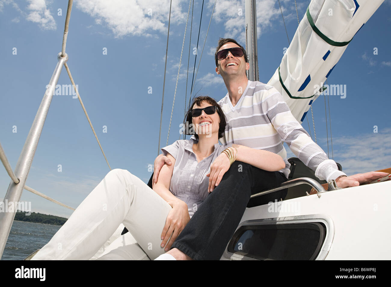 Woman relaxing on a yacht hi-res stock photography and images - Alamy