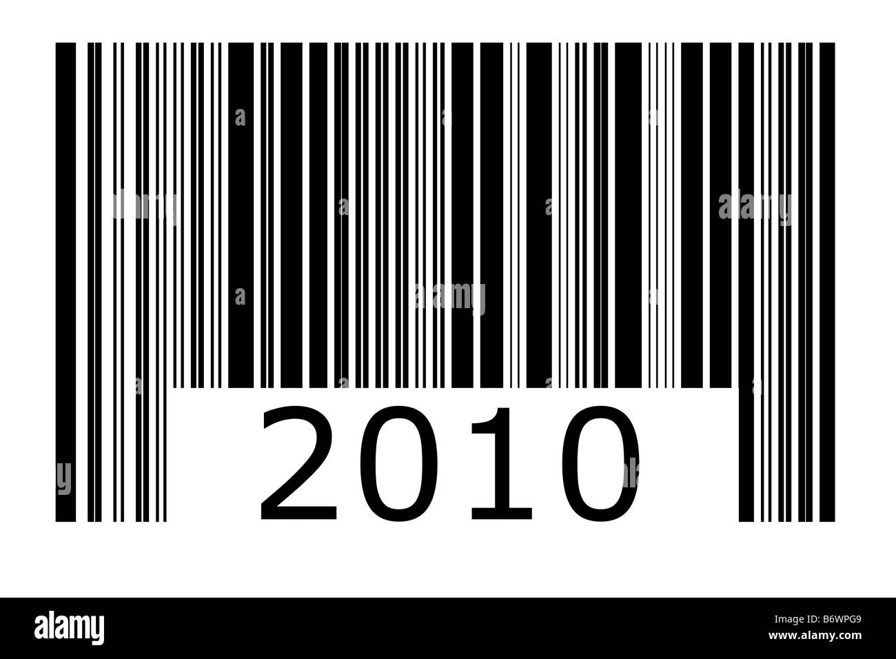 A barcode illustration showing 2010 landscape Stock Photo - Alamy