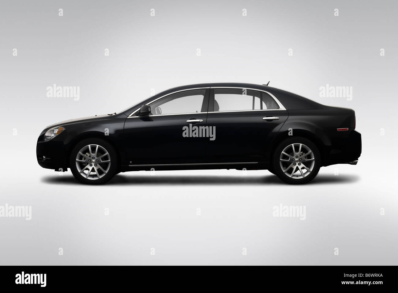 2009 Chevrolet Malibu LTZ in Black - Drivers Side Profile Stock Photo ...