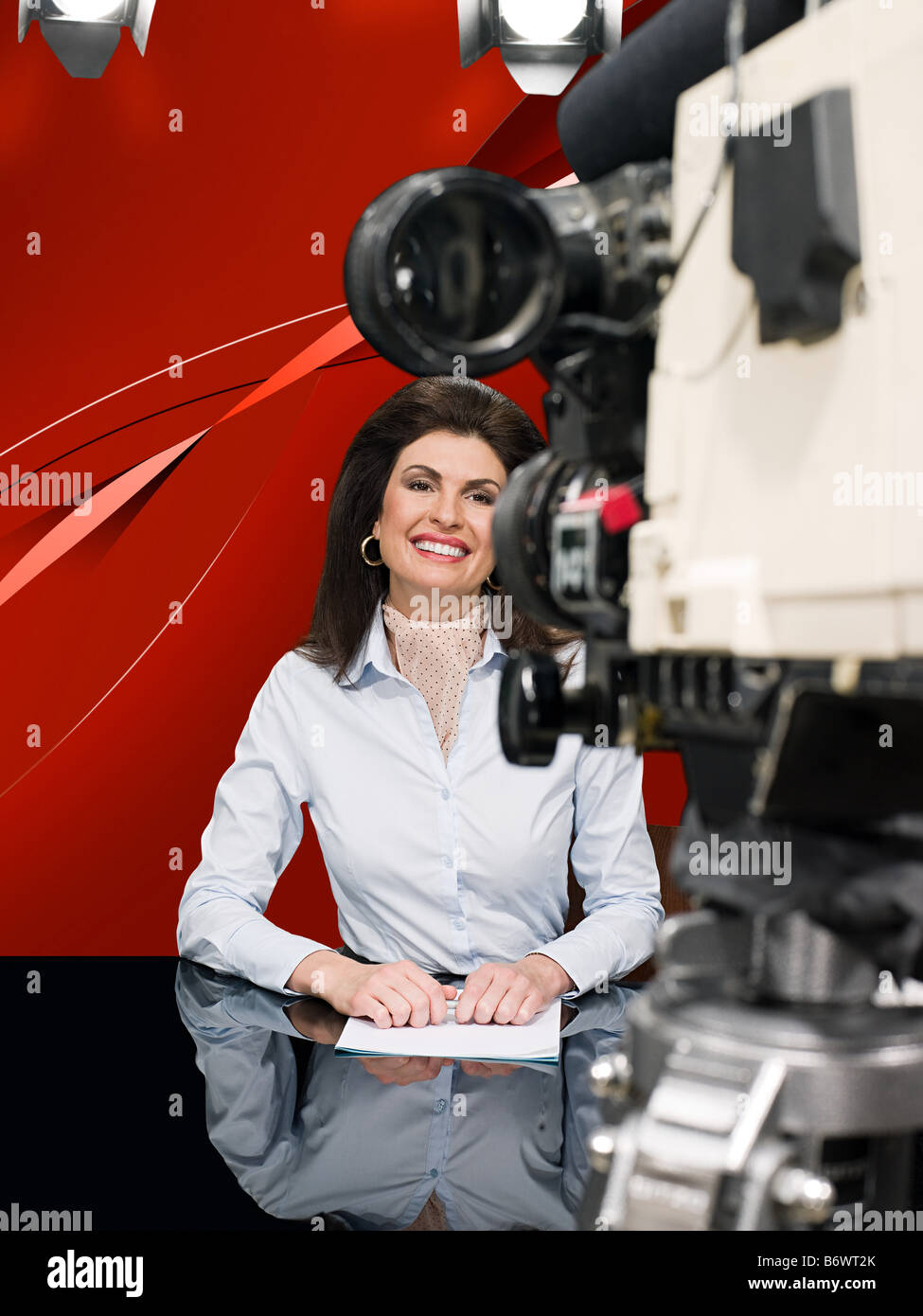 Newsreader television studio camera hi-res stock photography and images ...