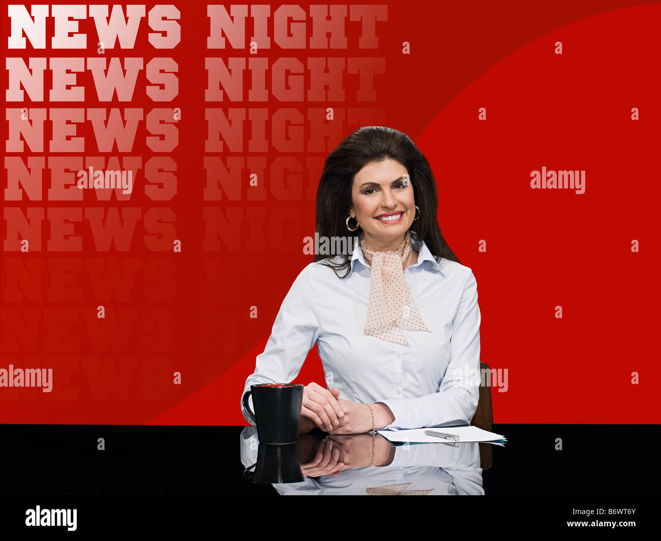 Female Presenter Desk High Resolution Stock Photography and Images - Alamy