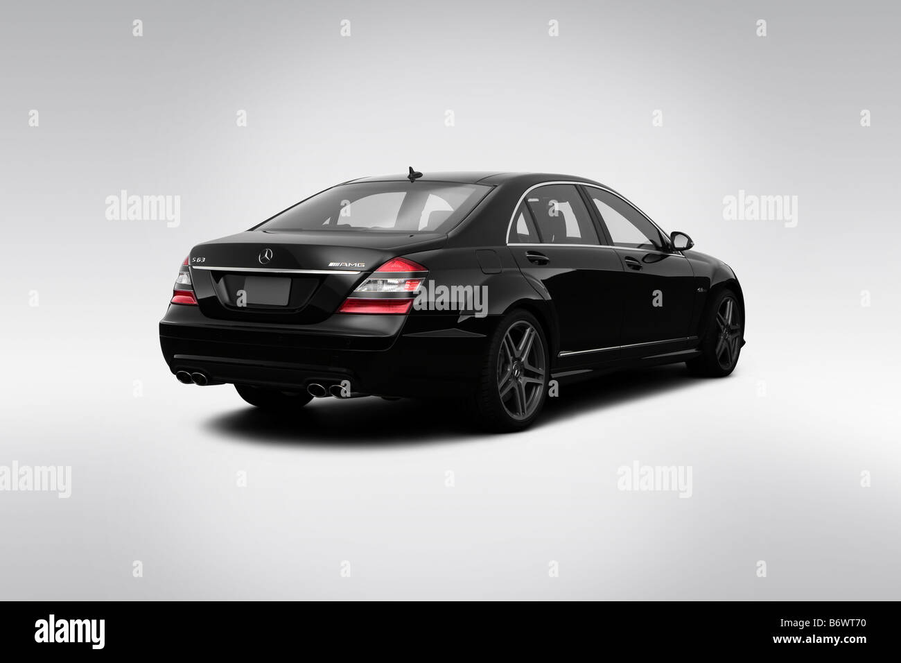 2009 Mercedes-Benz S-Class S63 AMG in Black - Rear angle view Stock ...