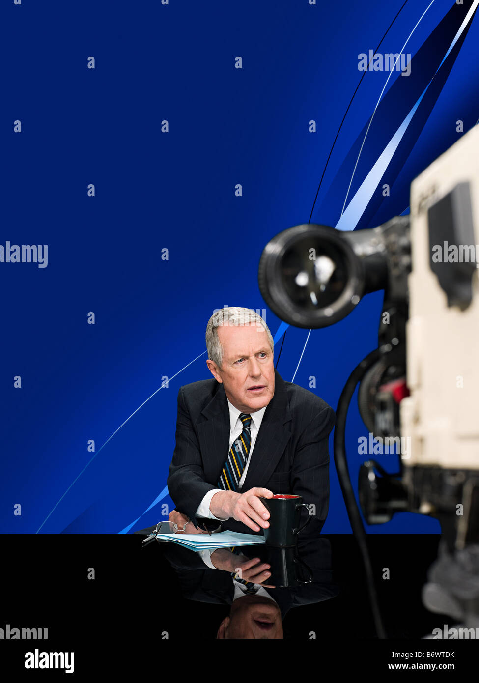 Newsreader television studio camera hi-res stock photography and images ...