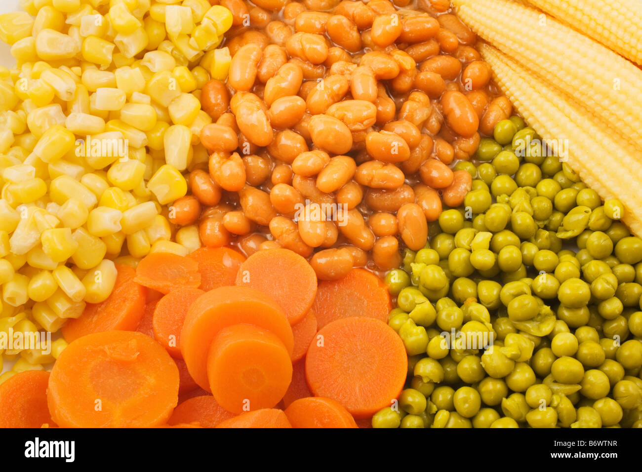 Elevated view of vegetables and beans Stock Photo - Alamy