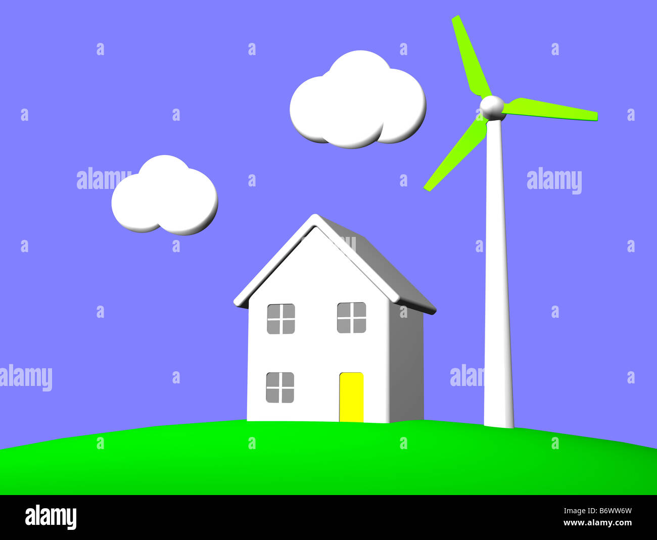 House and wind turbine Stock Photo - Alamy
