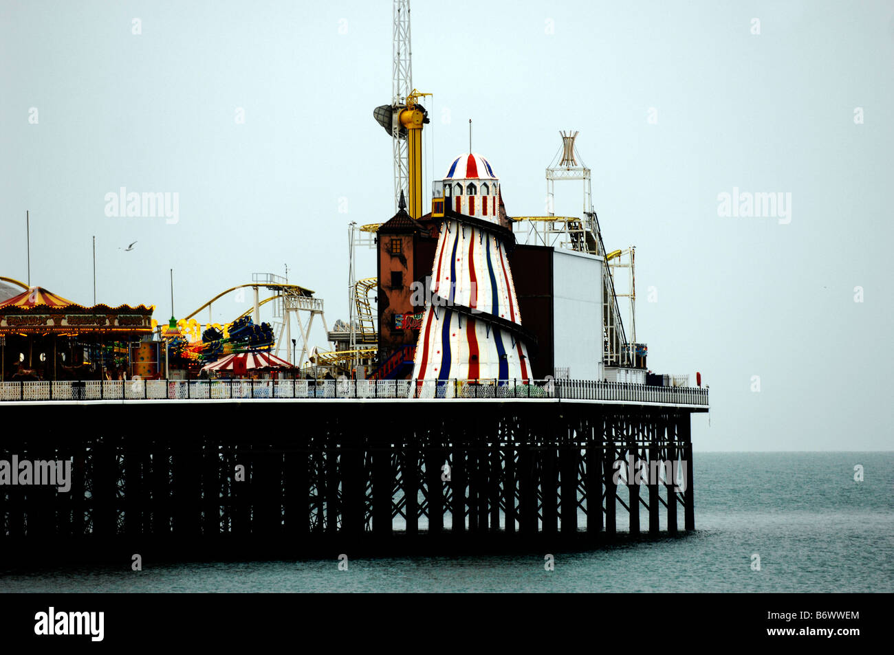 The helter skelter fairground ride on the Palace Pier Brighton Stock ...