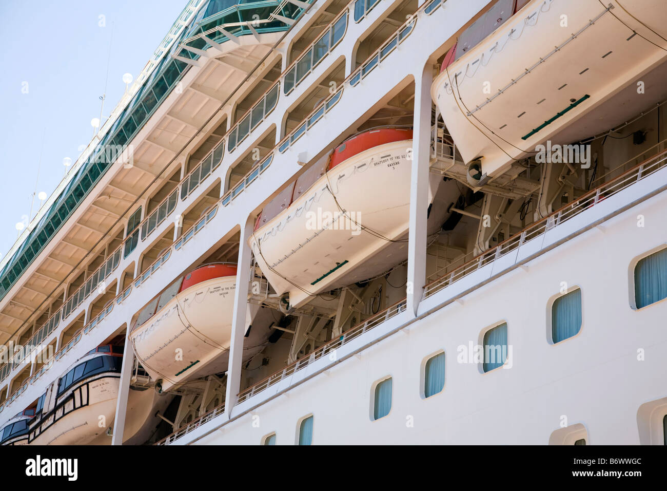 side view of cruise ship Rhapsody of the Seas, whilst in port at the ...