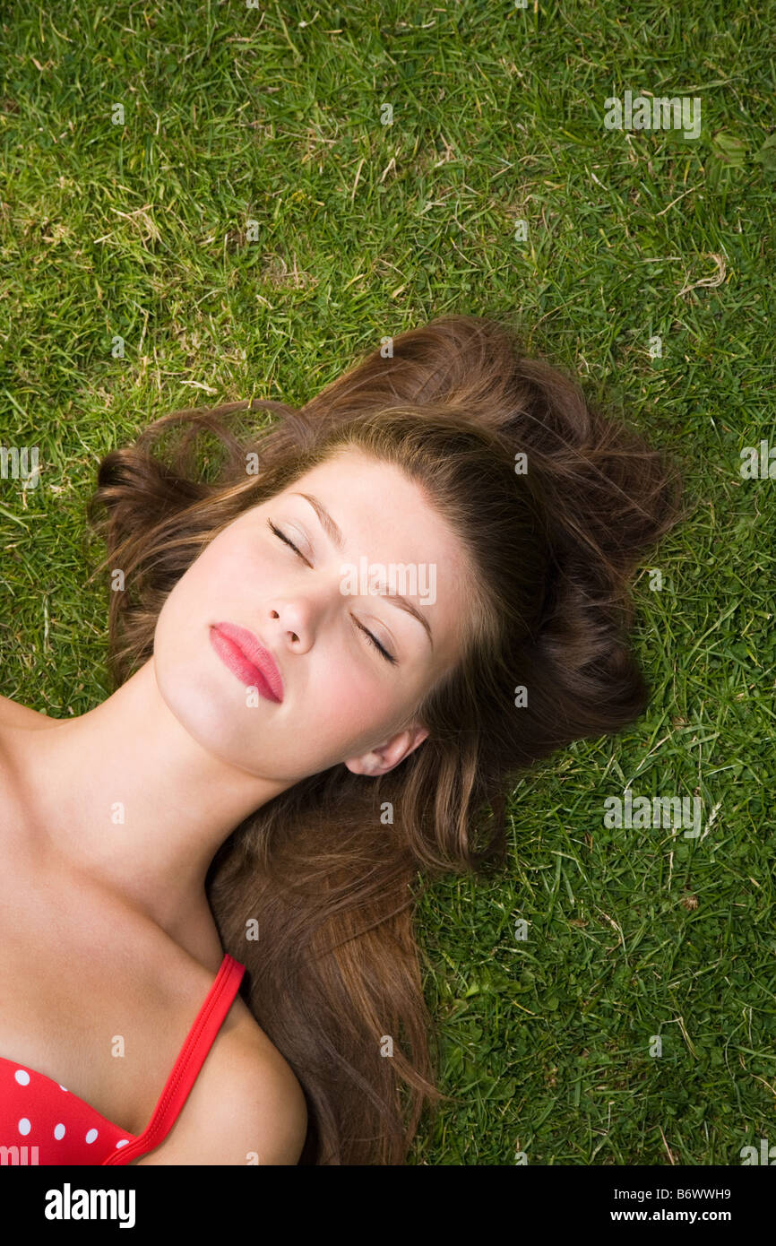 Beautiful Woman Sunbathing Stock Photos & Beautiful Woman Sunbathing ...