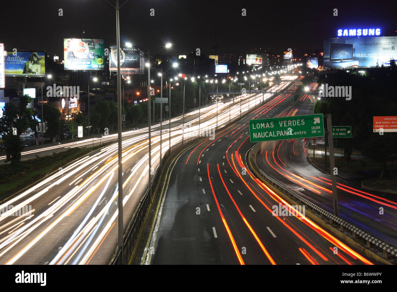Mexico, Mexico City. The Boulevard Periferico at The Torres de Satélite ...