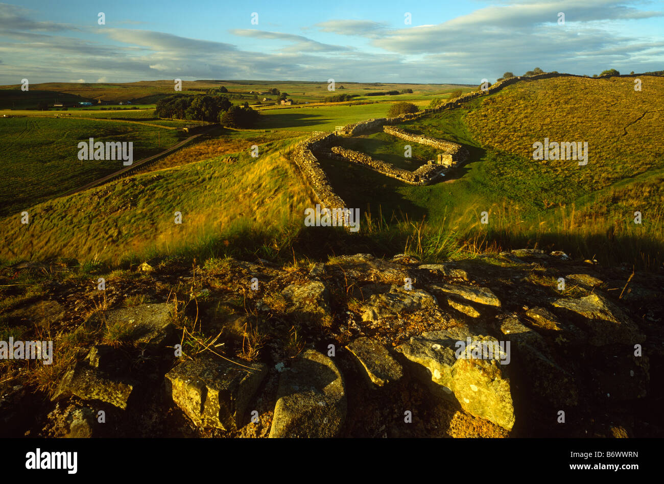 Hadrian's Wall and Milecastle 42 at Cawfields near Haltwhistle ...