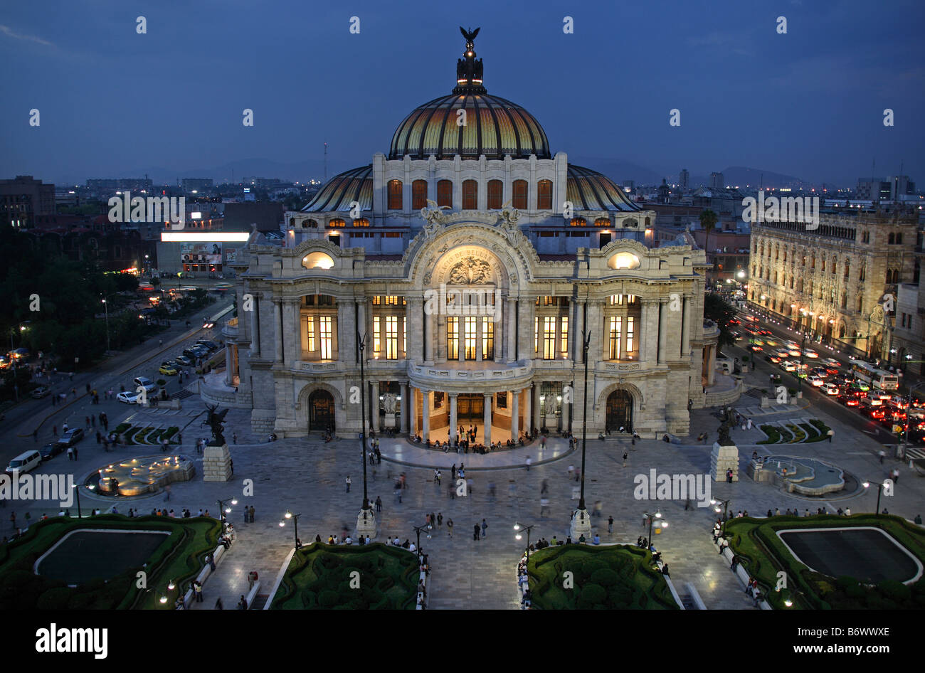 Mexico, Mexico City. Palacio de Bellas Artes ('Palace of Fine Arts') is ...