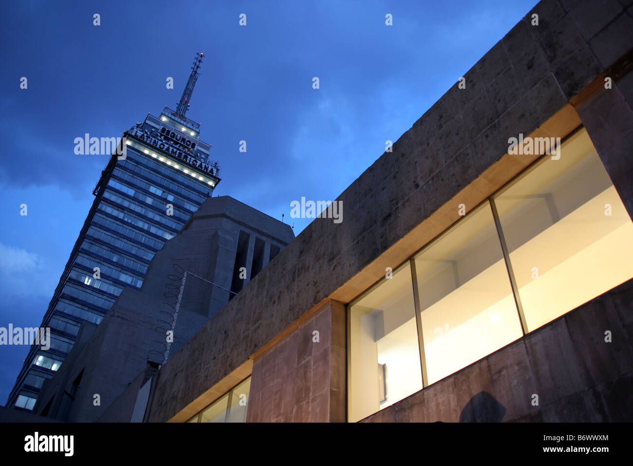 Mexico, Mexico City. The Torre Latinoamericana ('Latin American Tower ...