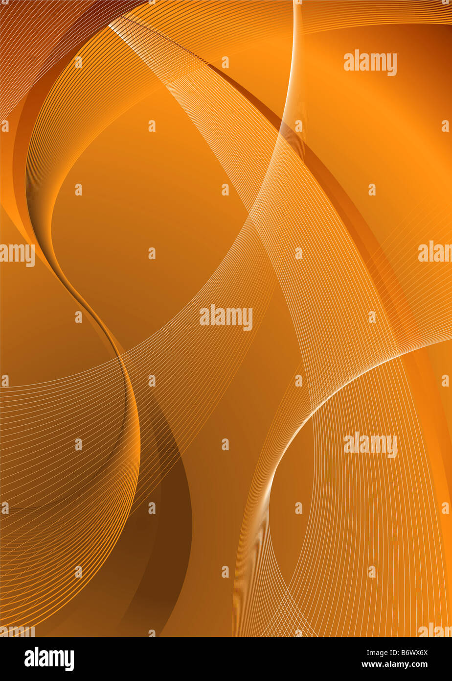 Orange background with flowing wave lines Stock Photo - Alamy