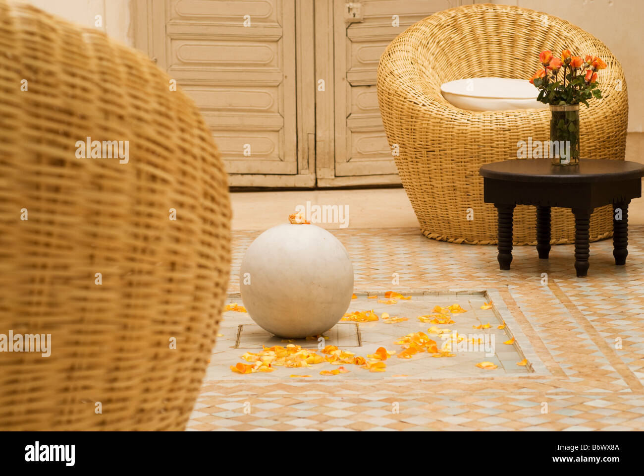 Morocco, Marrakech. Travellers in Djemaa El Fna, the central square of ...