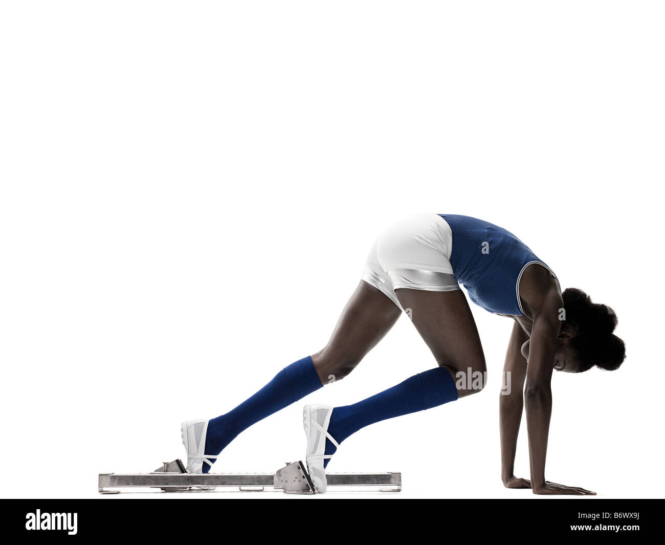 Young woman starting blocks hi-res stock photography and images - Alamy