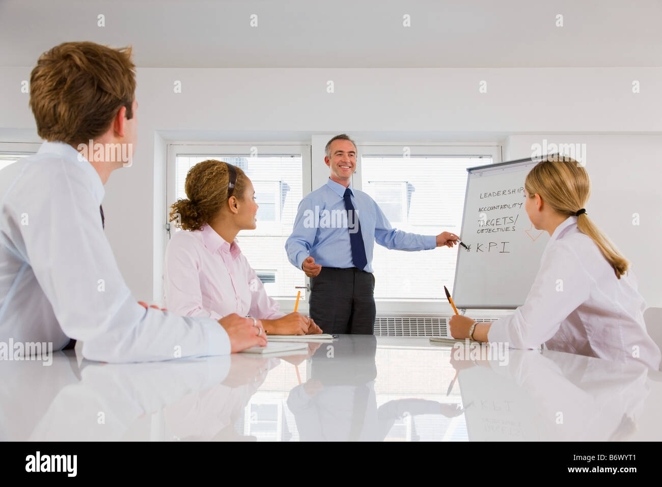 A lecturer teaching business students Stock Photo - Alamy