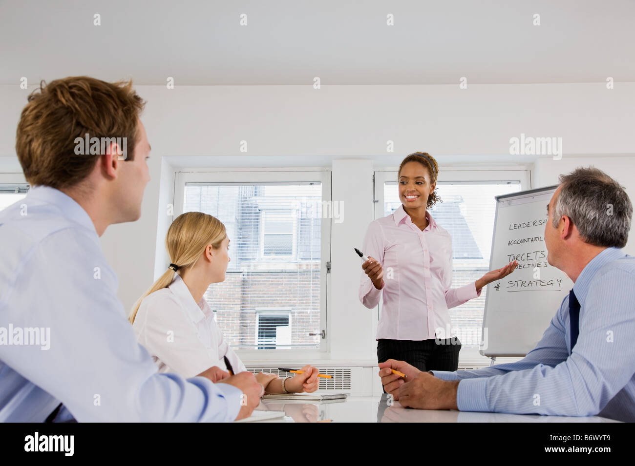 A lecturer teaching business students Stock Photo - Alamy