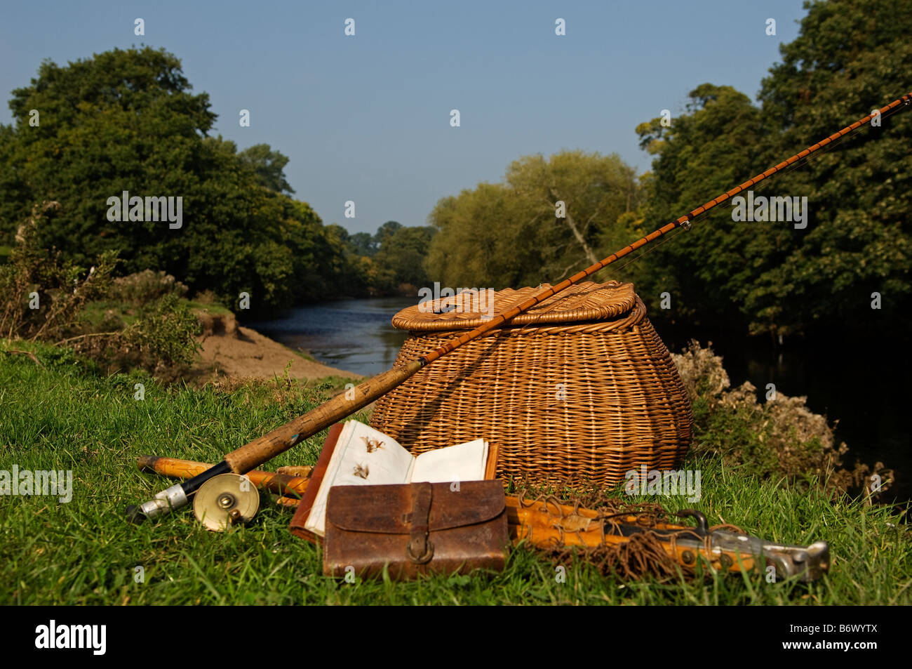 Fishing rod and creel hi-res stock photography and images - Alamy