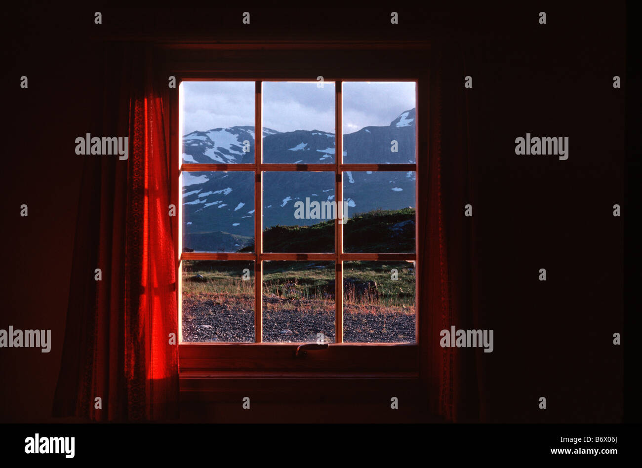 Haukelifjell, Norway, through canbin window Stock Photo - Alamy