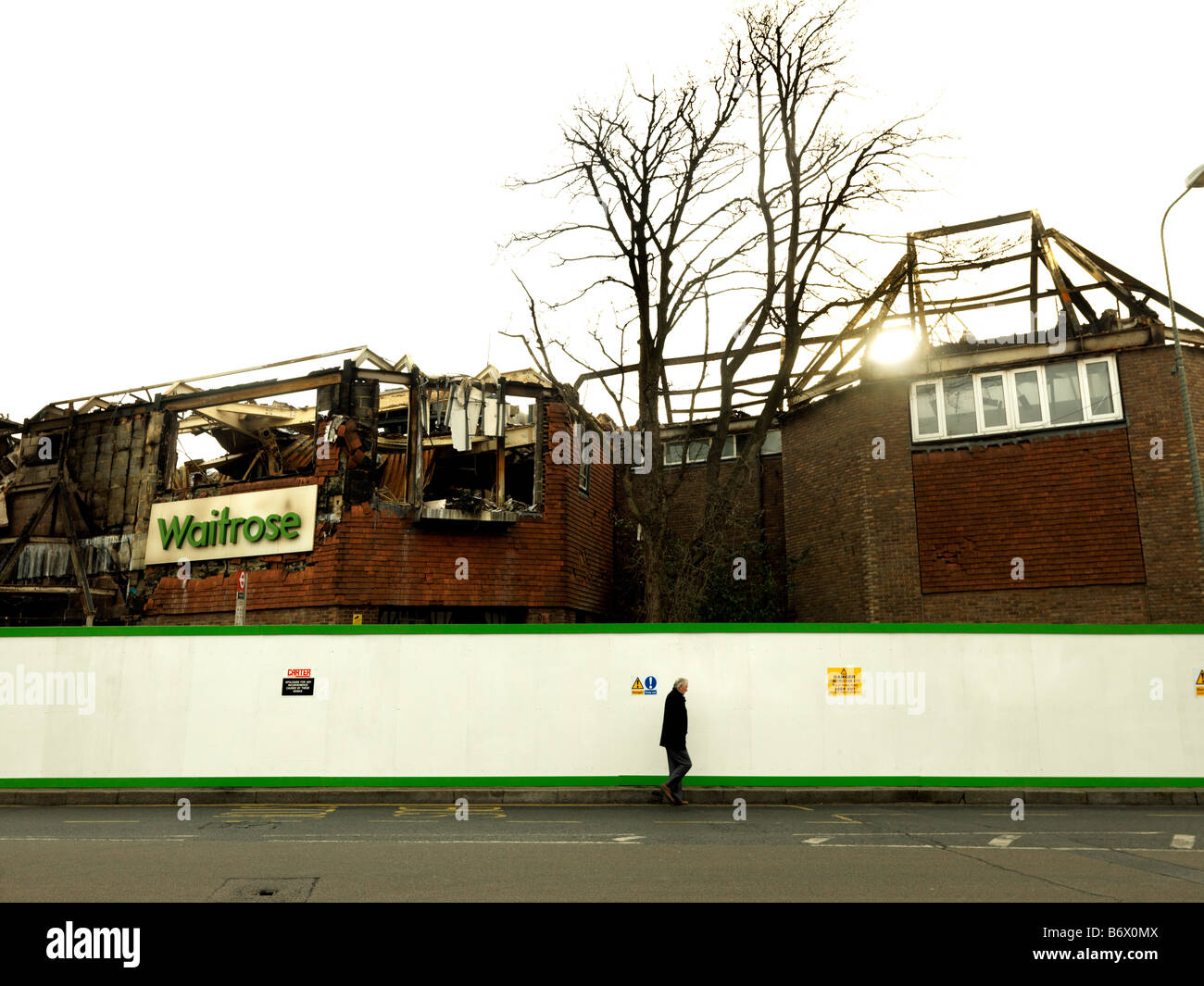 Aftermath of Waitrose Supermarket Fire Stock Photo - Alamy