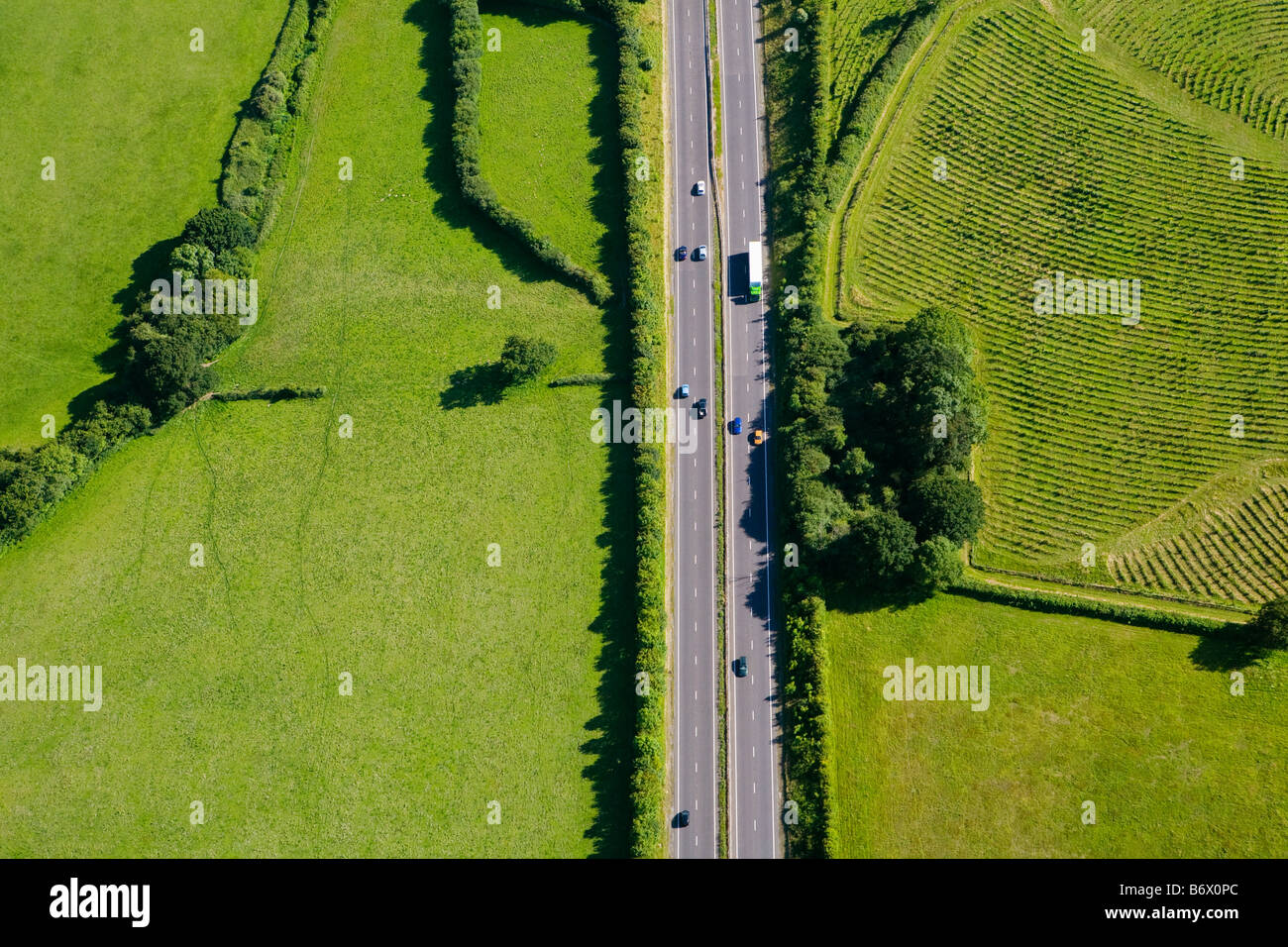Aerial view of motorway hi-res stock photography and images - Alamy