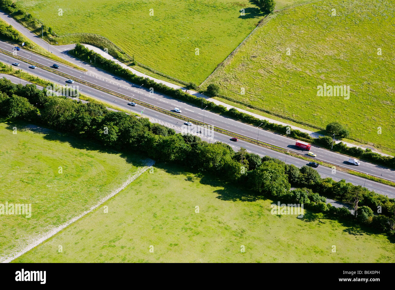 Aerial view of motorway hi-res stock photography and images - Alamy