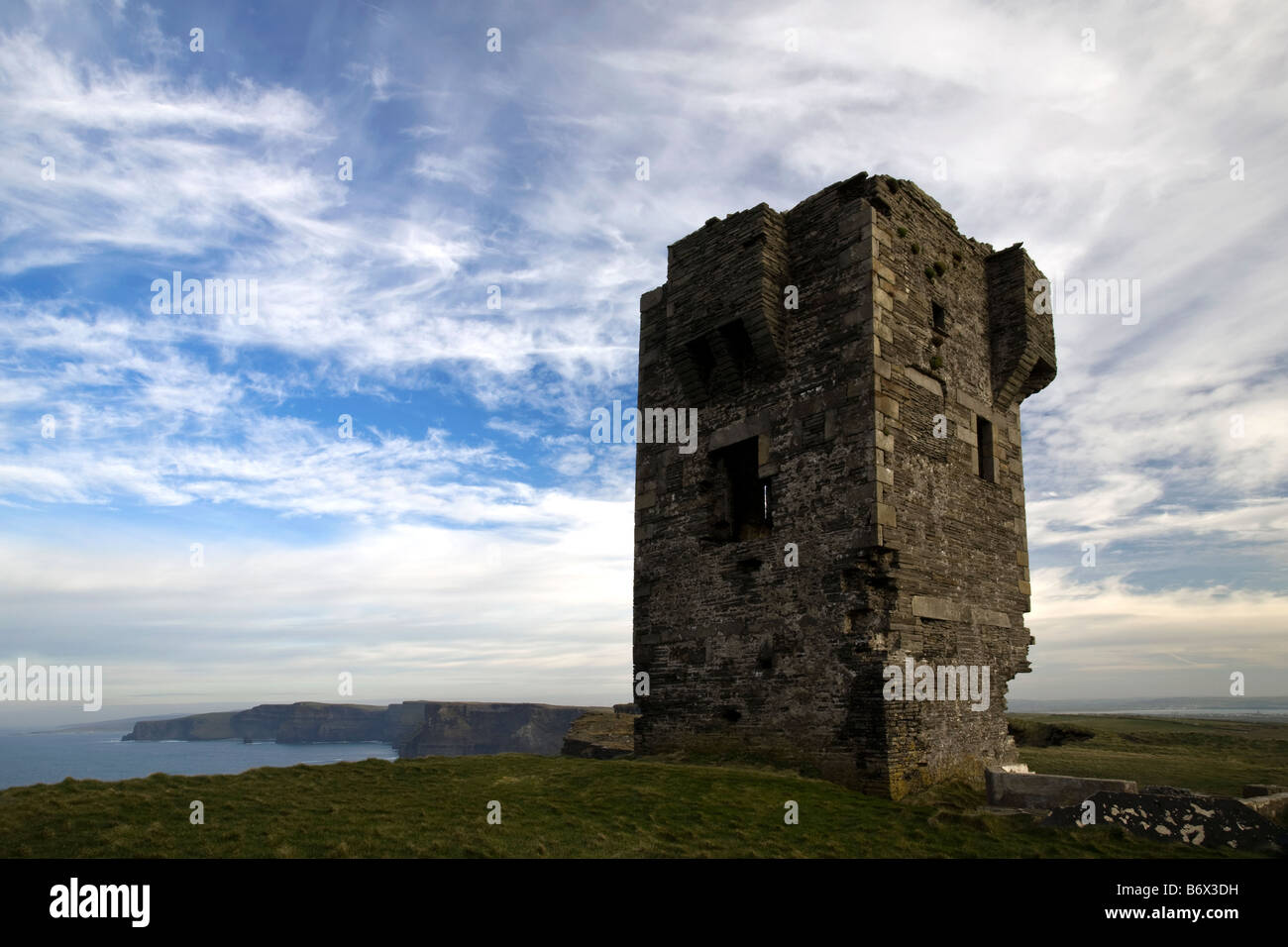 Moher Tower at Hag's Head at the Cliffs of Moher Co Clare Ireland Stock ...