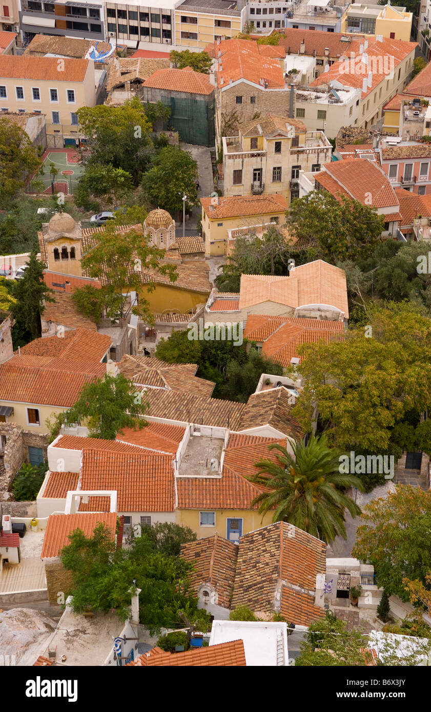 Homes in Athens Greece from above taken from the Acropolis in Athens ...