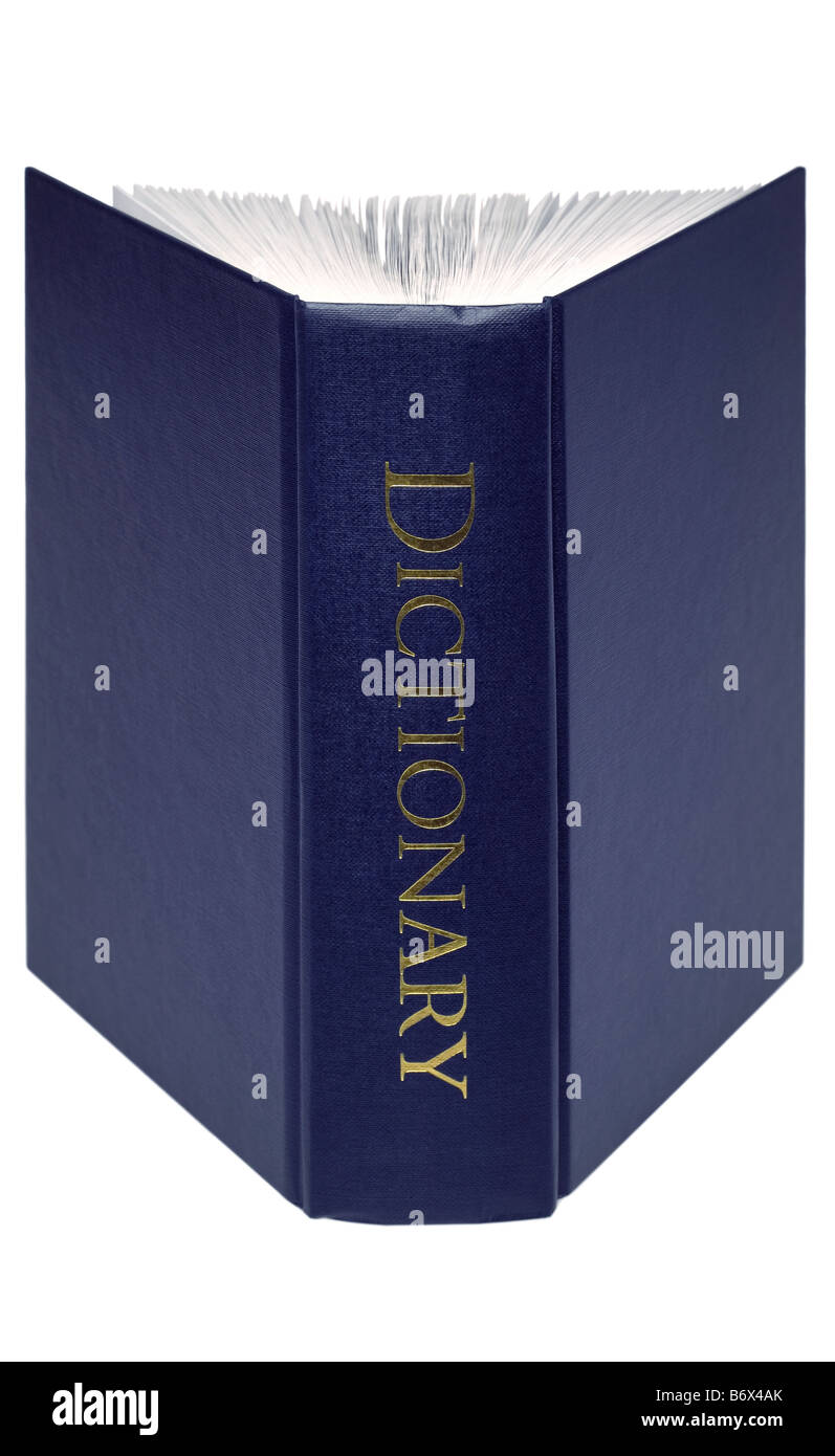 An open dictionary isolated on a white background Stock Photo - Alamy