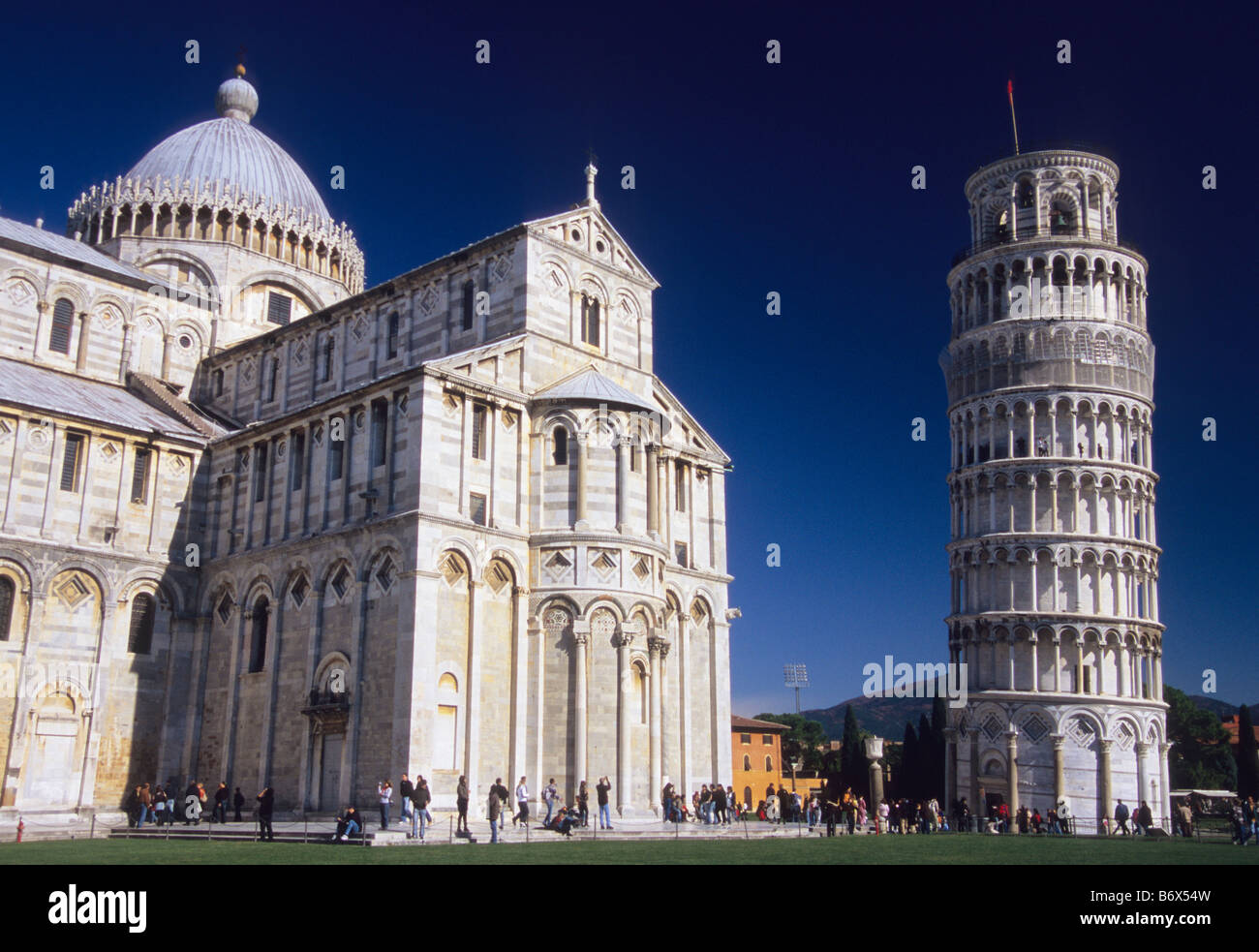 The Leaning Tower and the Cathedral, Piazza dei Miracoli, Pisa, Tuscany ...