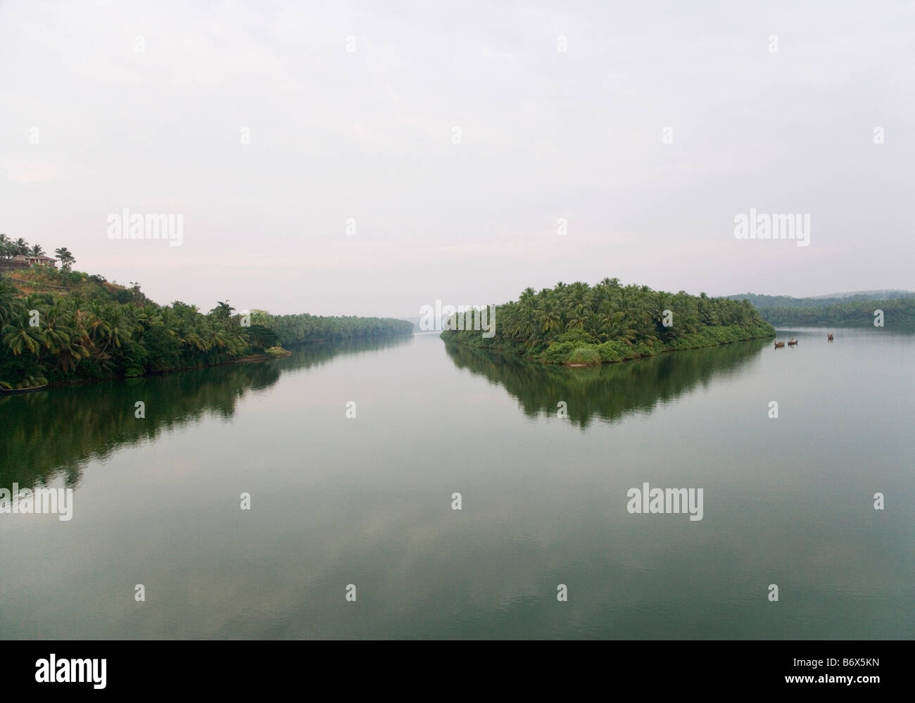 Panoramic view of a lake, Kukkarahalli Lake, Mysore, Karnataka, India ...