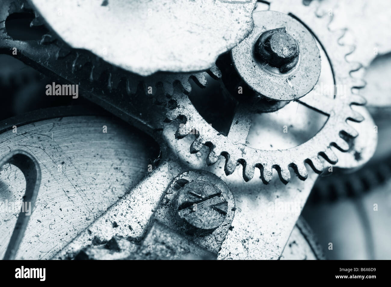 inside of a old worn clock Stock Photo - Alamy
