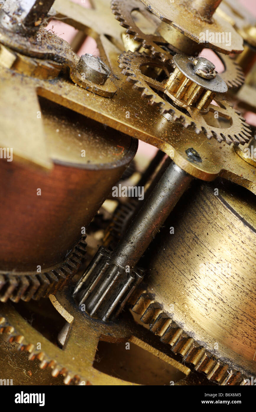 inside of a old worn clock Stock Photo - Alamy