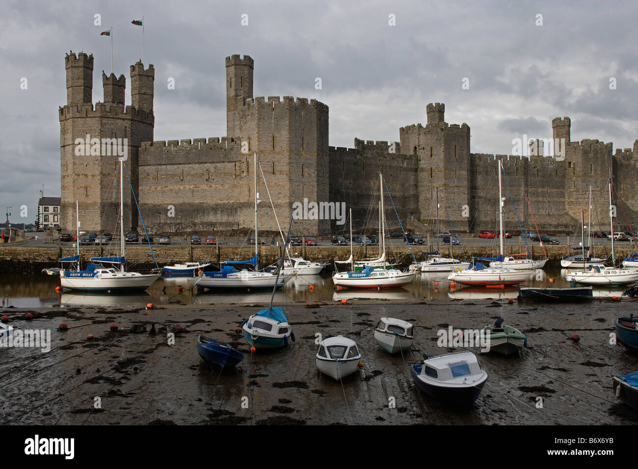 Caernarfon Castle Edward 1st largest castle in Wales polygonal towers ...