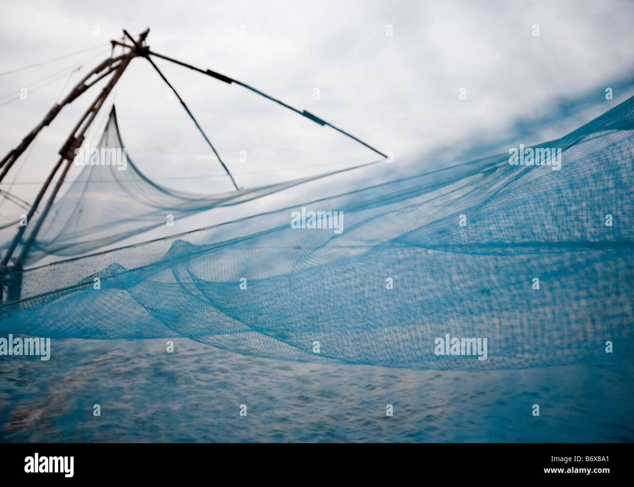 Chinese fishing net at a harbor, Cochin Harbor, Cochin, Kerala, India ...