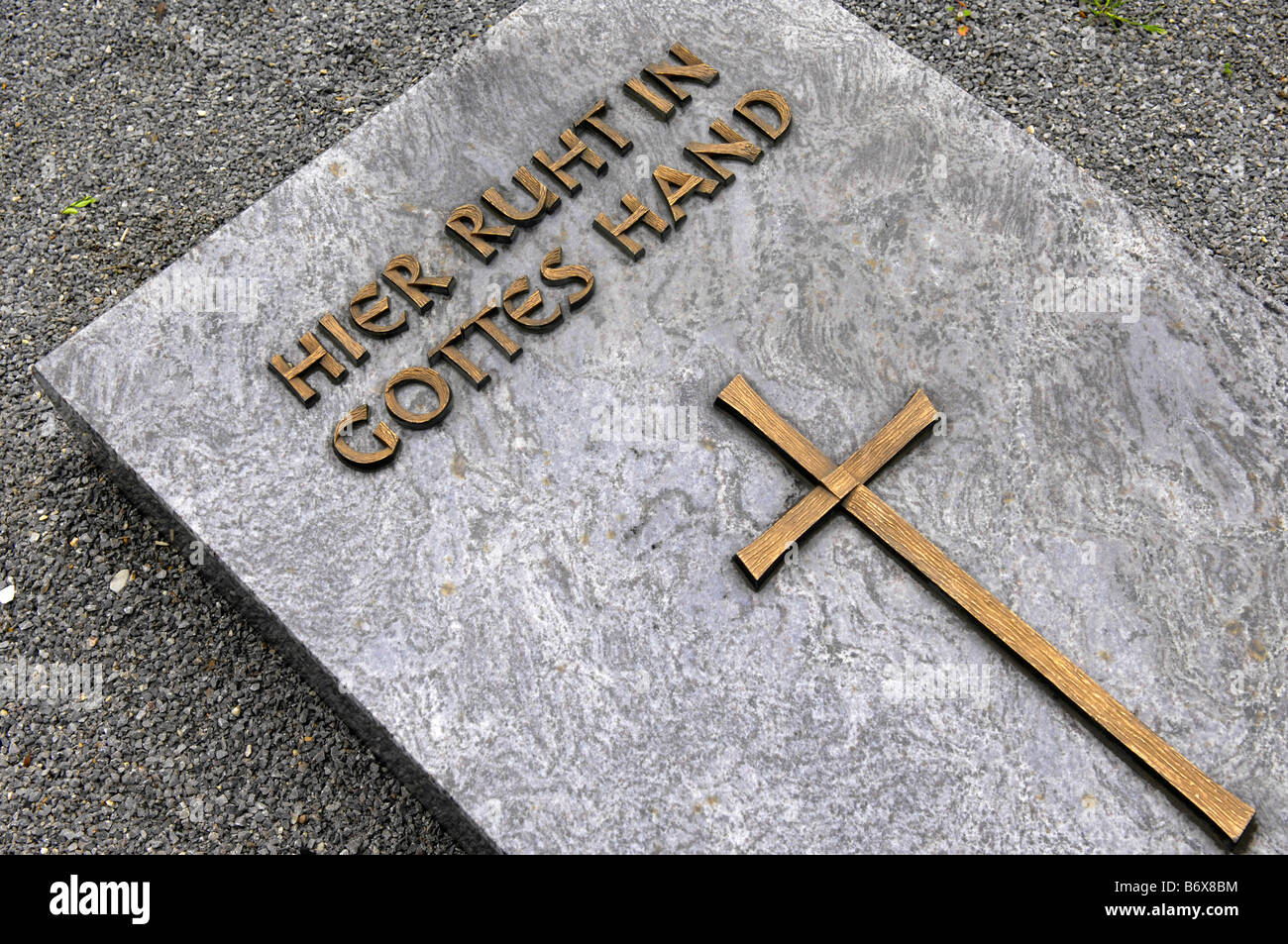 german crucifix headstone grave Stock Photo - Alamy