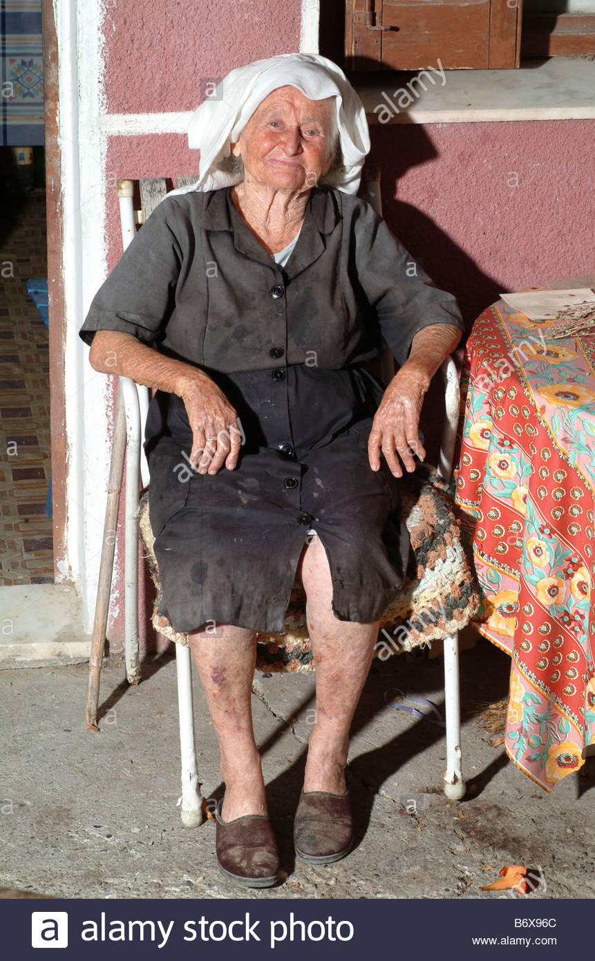 OLD GREEK WOMAN SITTING GREECE Stock Photo, Royalty Free Image ...
