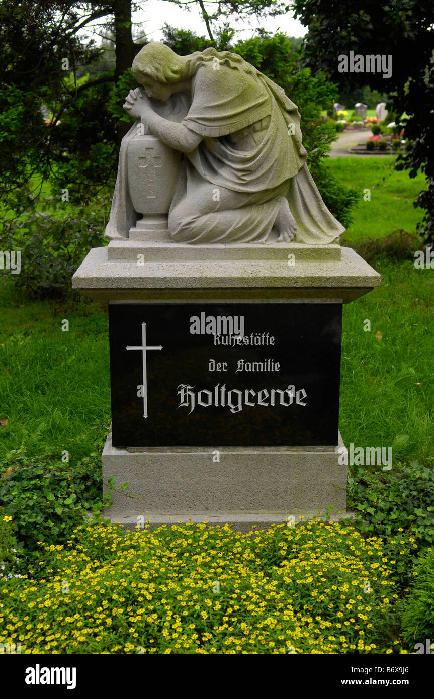female statue headstone grave cemetery graveyard gothic germany ...