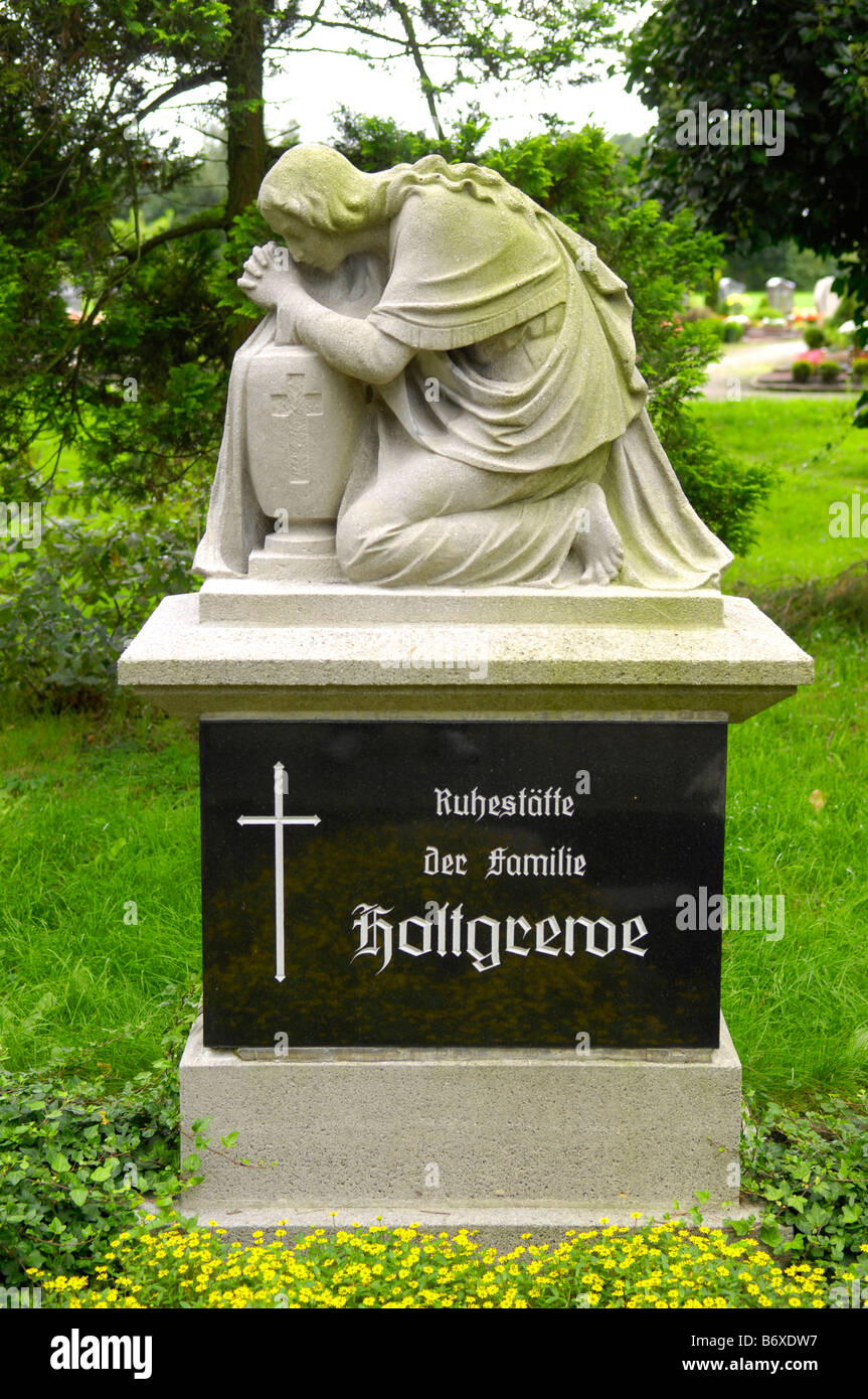 female statue headstone grave cemetery graveyard gothic germany ...