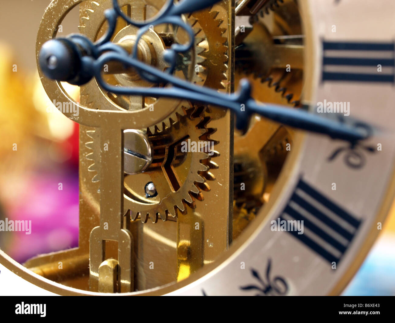 The face and works of an apprentice clock.A test piece used when the ...