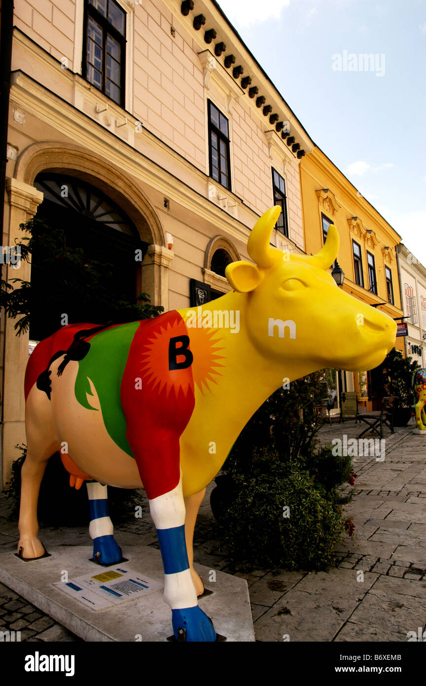 Hungary, Pecs, Cow Parade Statue Stock Photo - Alamy