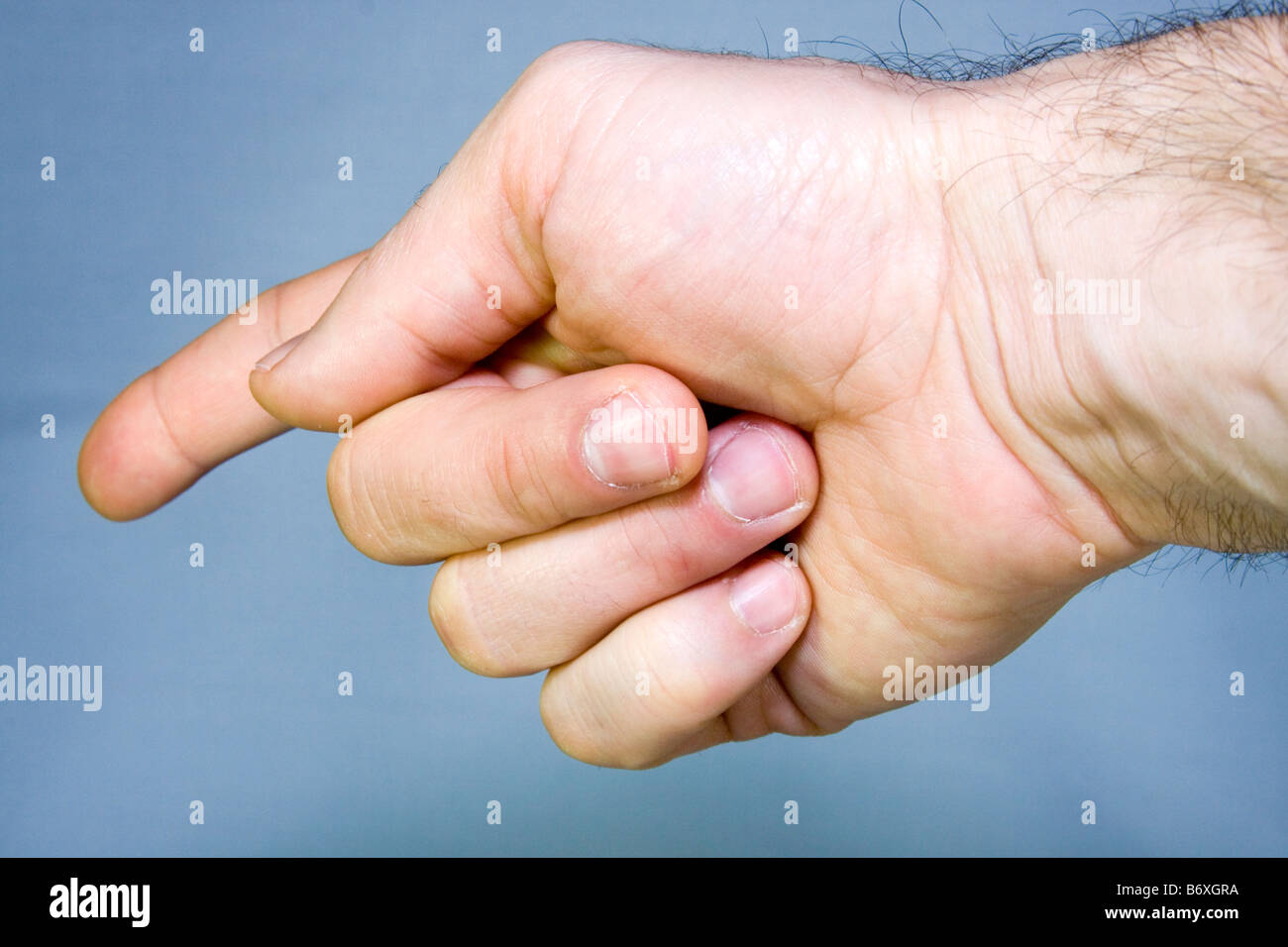 Hand pointing with finger Stock Photo - Alamy